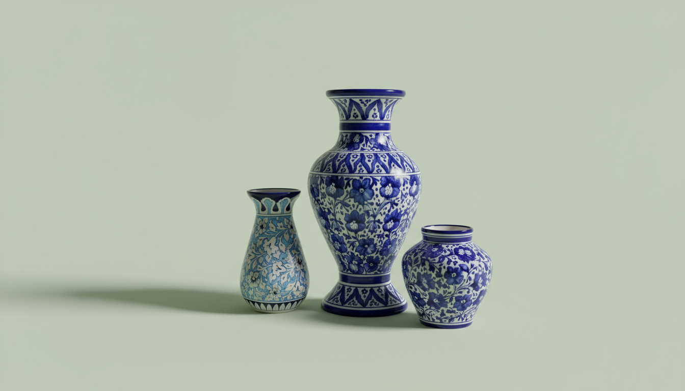 Multani Blue Pottery Vases — Authentic Hand-Painted Ceramic Vases ...