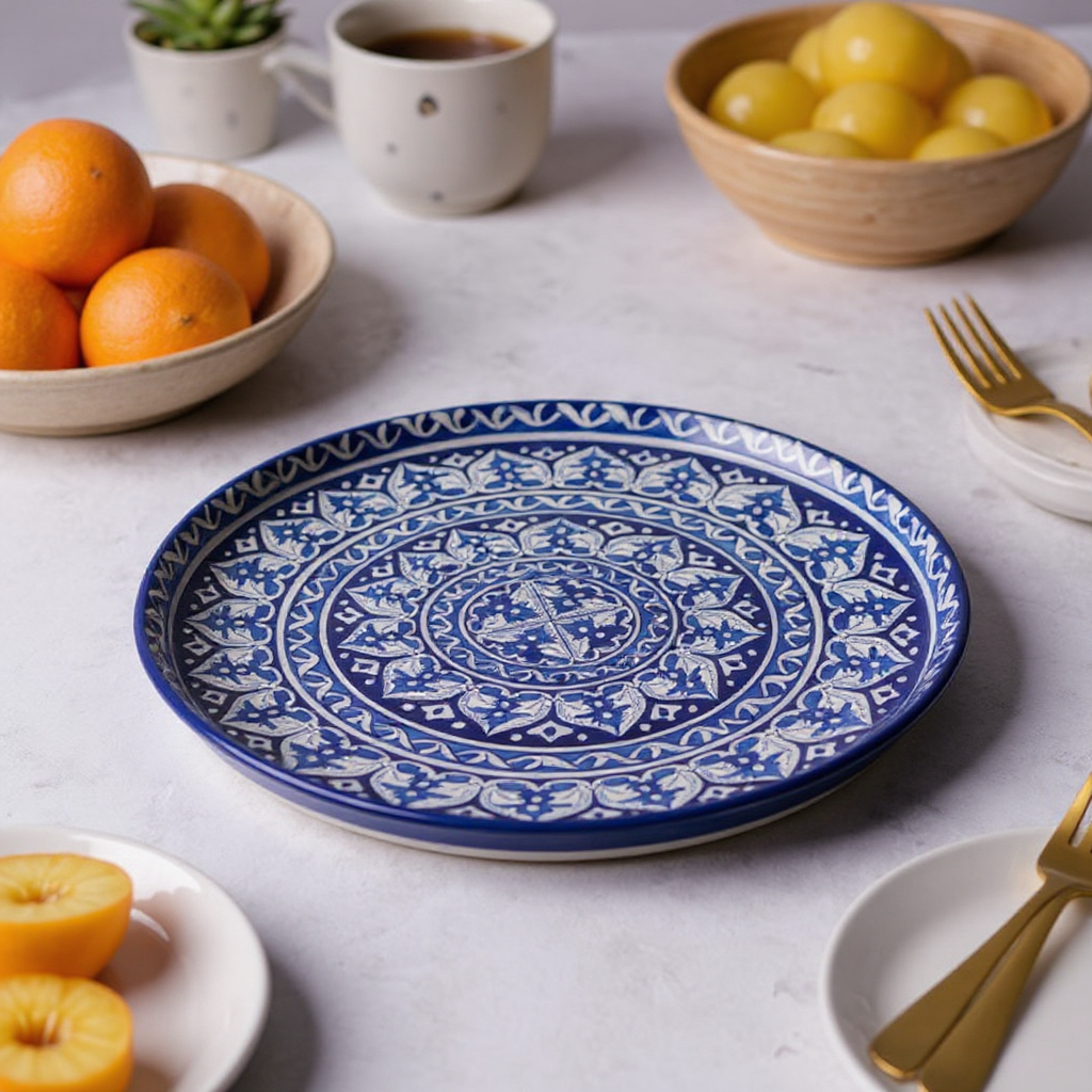 Blue Pottery Trays & Dishes – Craftan - The house of Pakistani Handicrafts