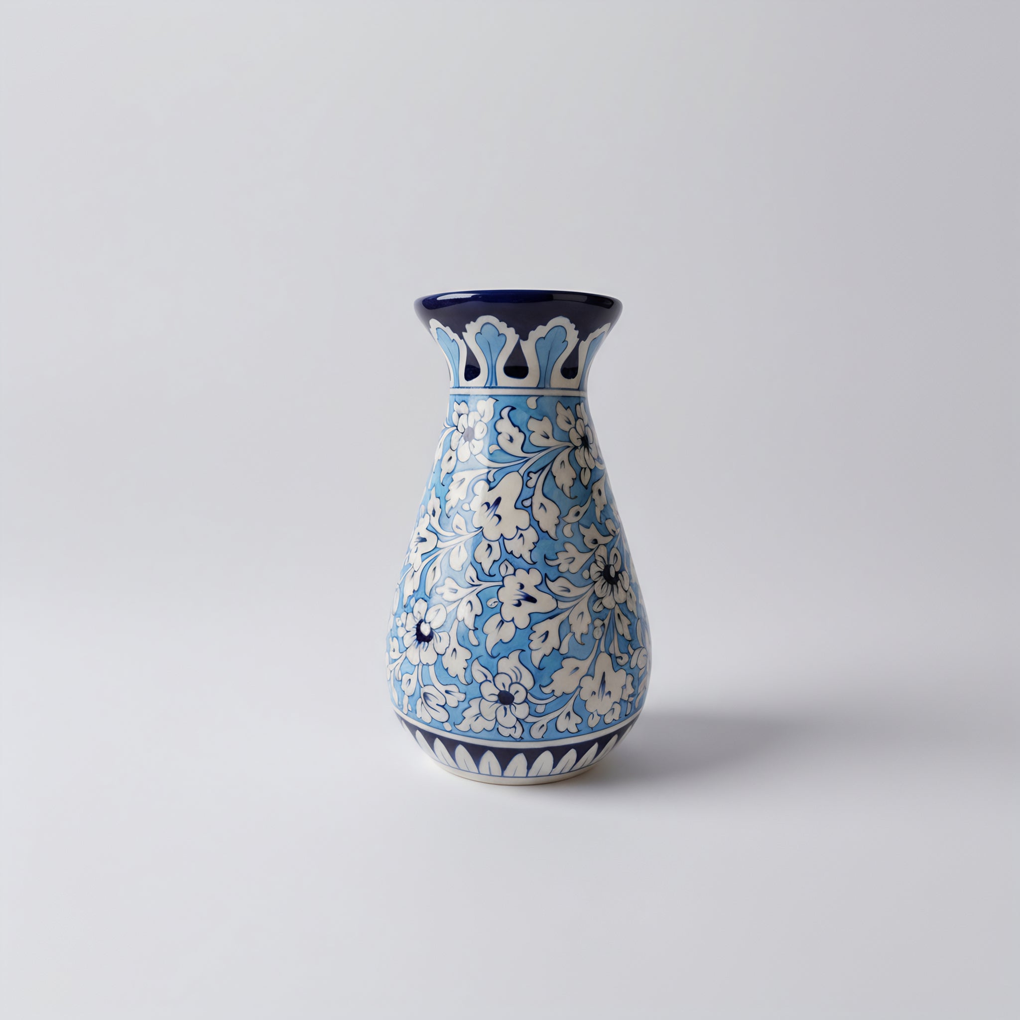 Multani Blue Pottery Large Vase – 12″ Handcrafted Ceramic Flower Vase ...