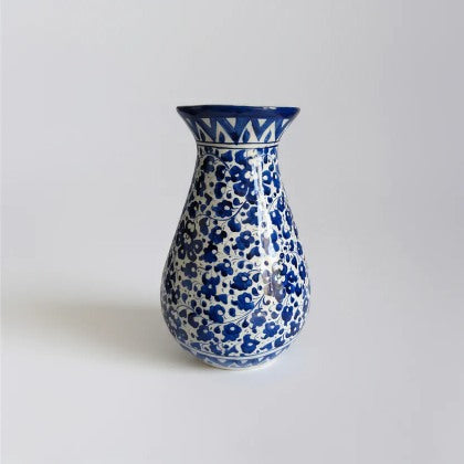 Multani Blue Pottery Large Vase - 12 inch Handcrafted Ceramic Flower ...